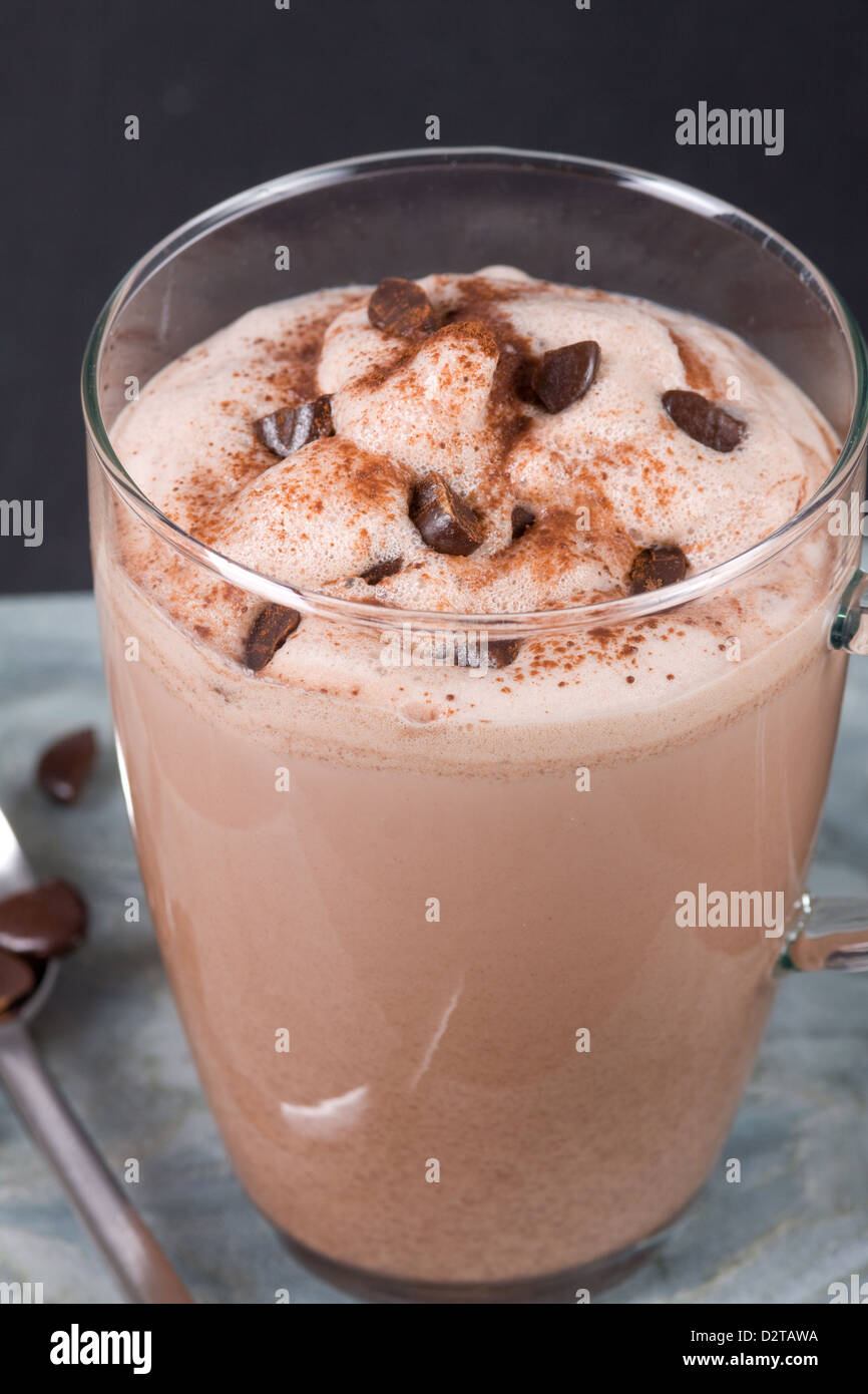 Iced chocolate in a glass Stock Photo - Alamy
