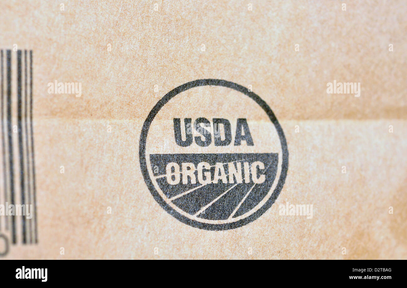 Organic seal on food package Stock Photo - Alamy