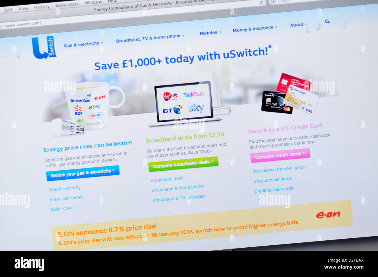 Uswitch web site hi-res stock photography and images - Alamy