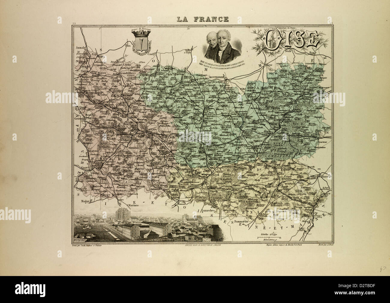 Map of oise hi-res stock photography and images - Alamy