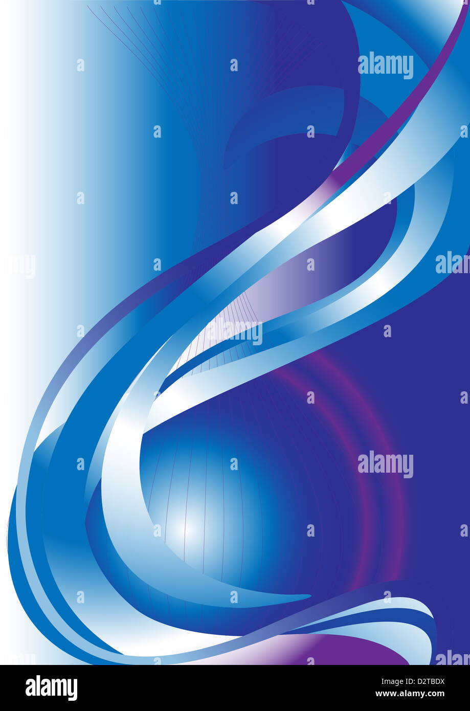 Blue and violet wave on blue background Stock Photo - Alamy