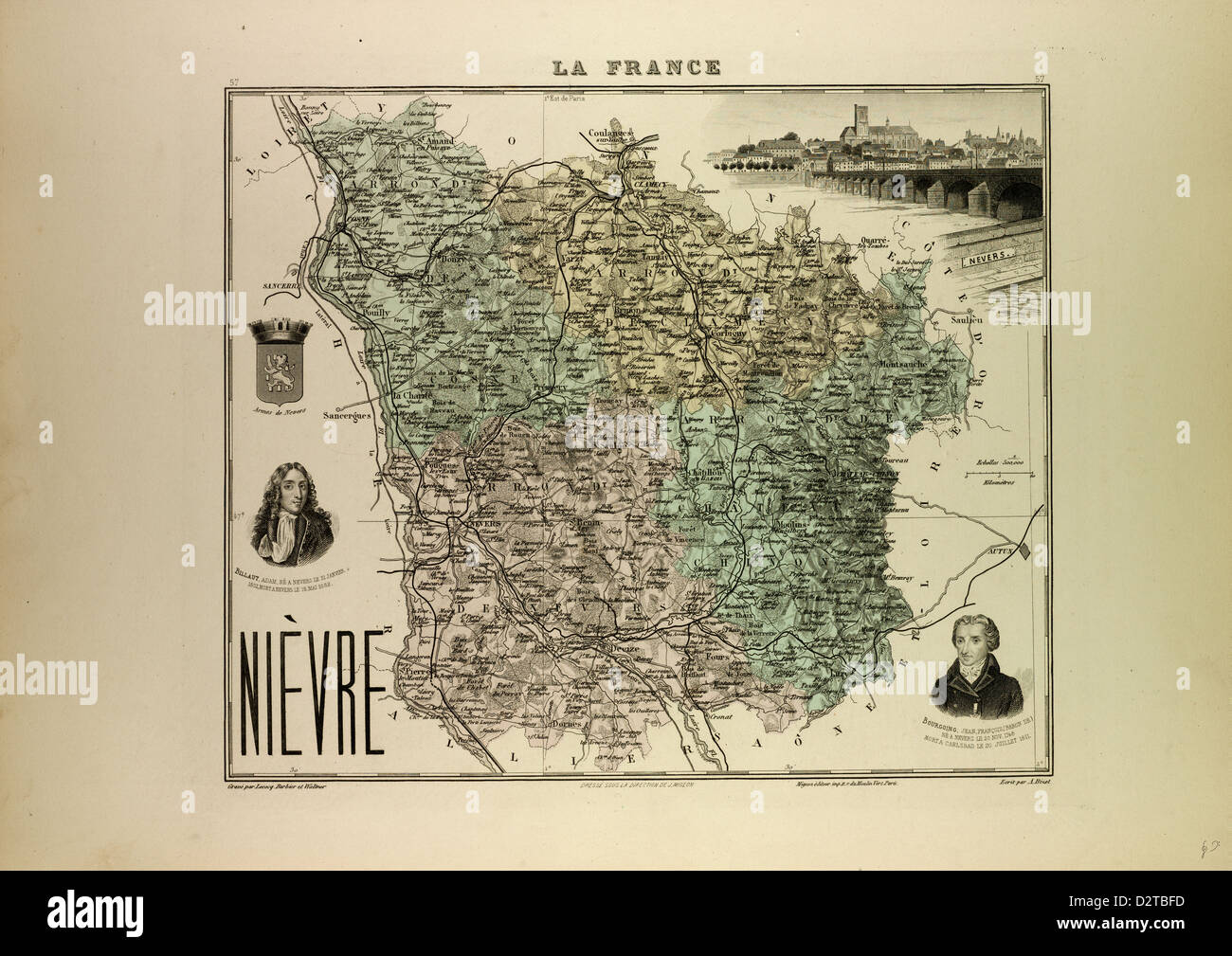 Map of nievre hi-res stock photography and images - Alamy