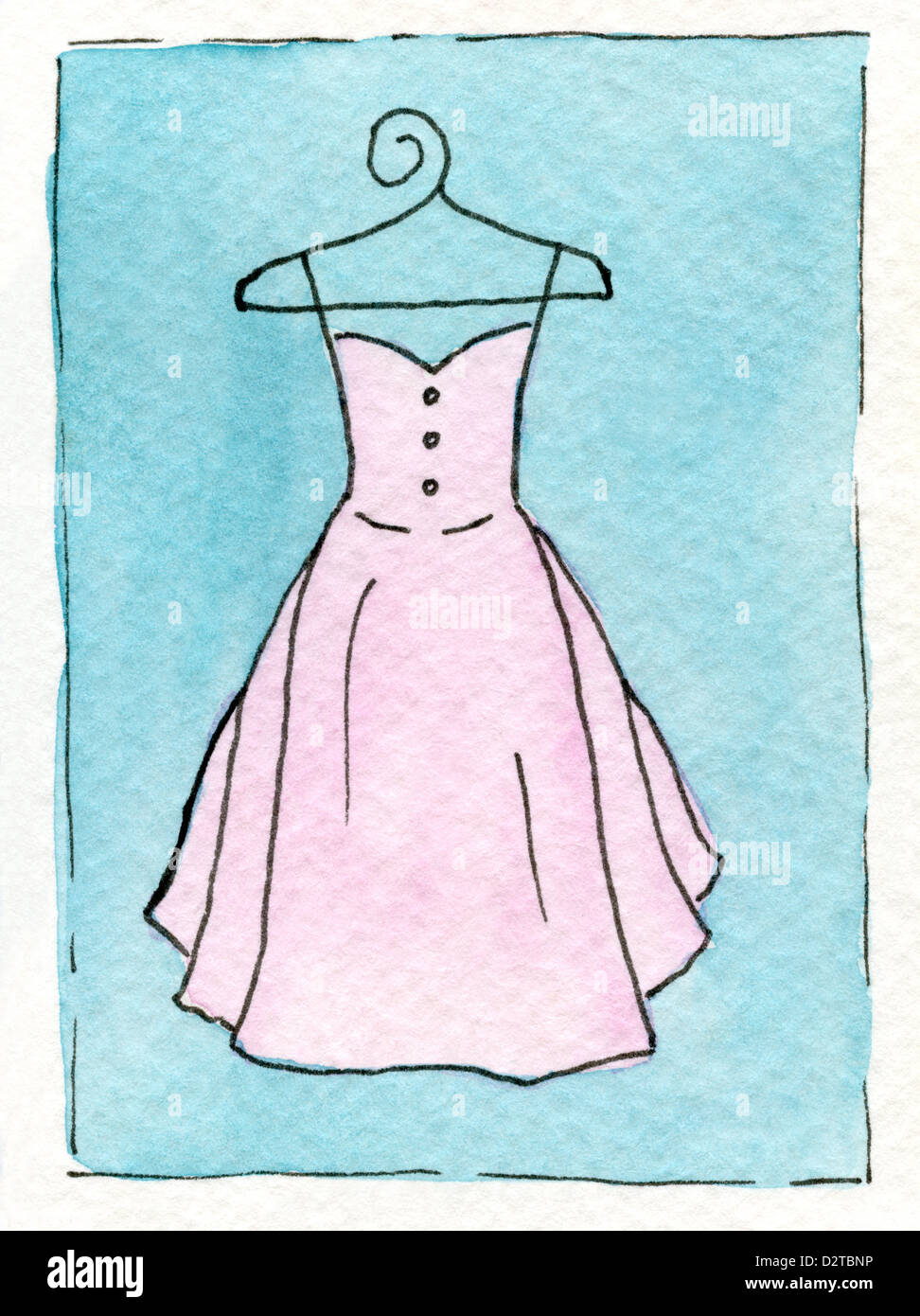Watercolor dress hi-res stock photography and images - Alamy