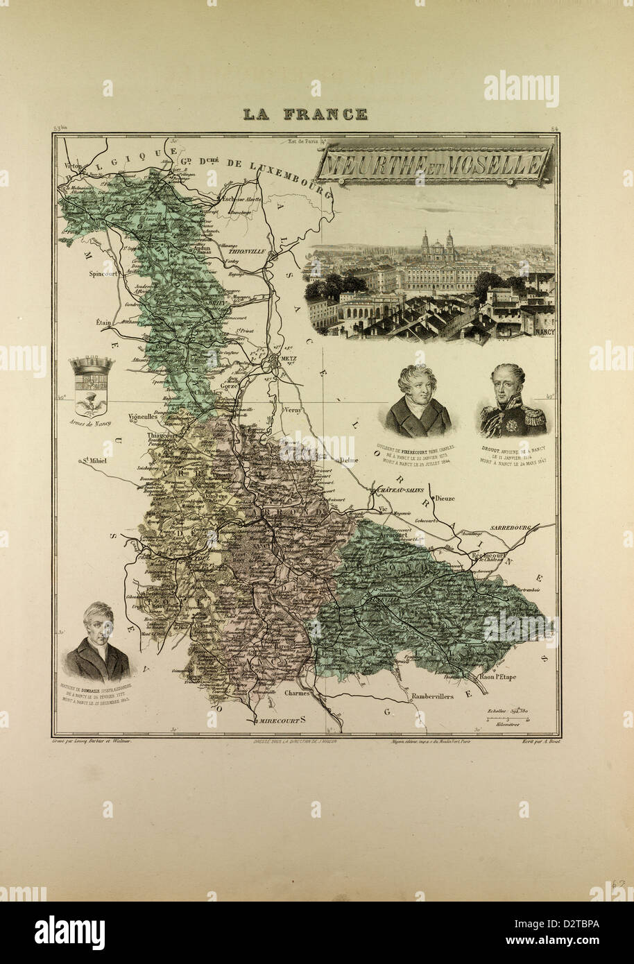 MAP OF MEURTHE AND MOSELLE 1896 FRANCE Stock Photo - Alamy