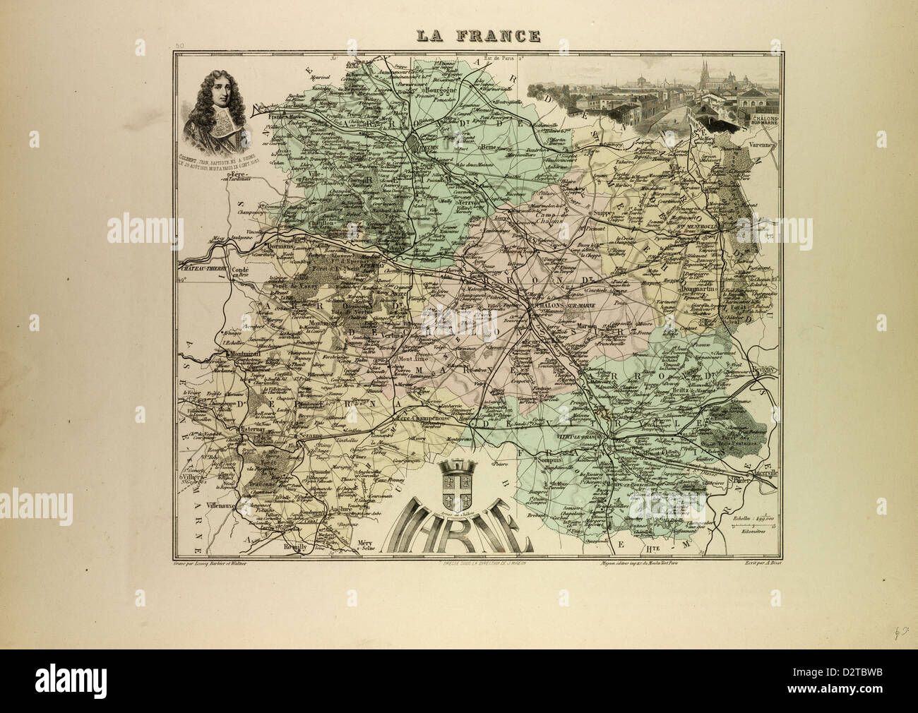 MAP OF MARNE 1896 FRANCE Stock Photo - Alamy
