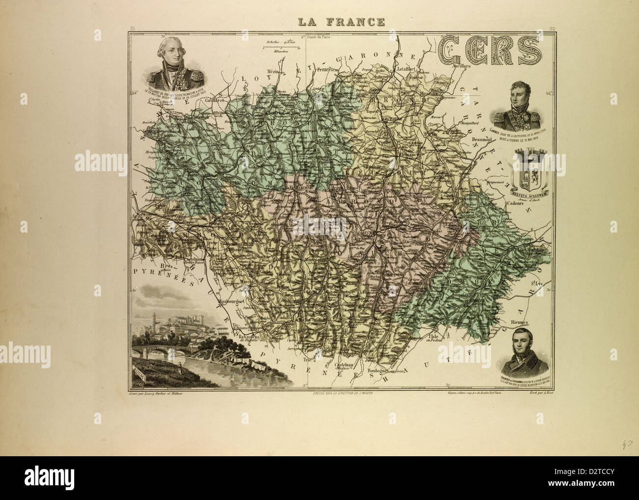 MAP OF CERS 1896 FRANCE Stock Photo - Alamy