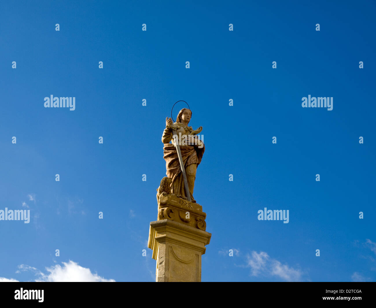 Scorrano LE, spire of Santa Domenica, statue, detail Stock Photo - Alamy