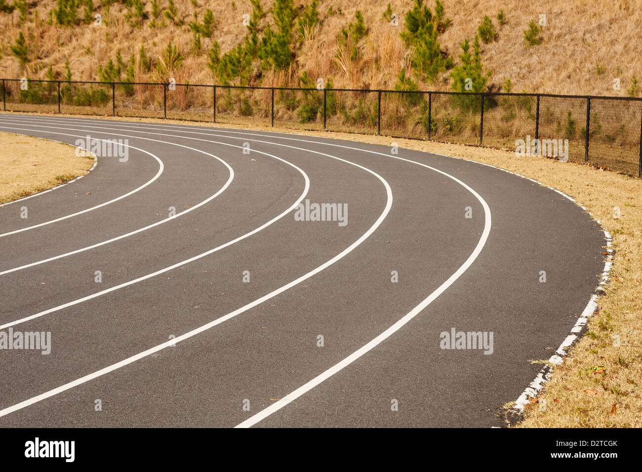 Curves in Lanes in Running Track Stock Photo - Alamy
