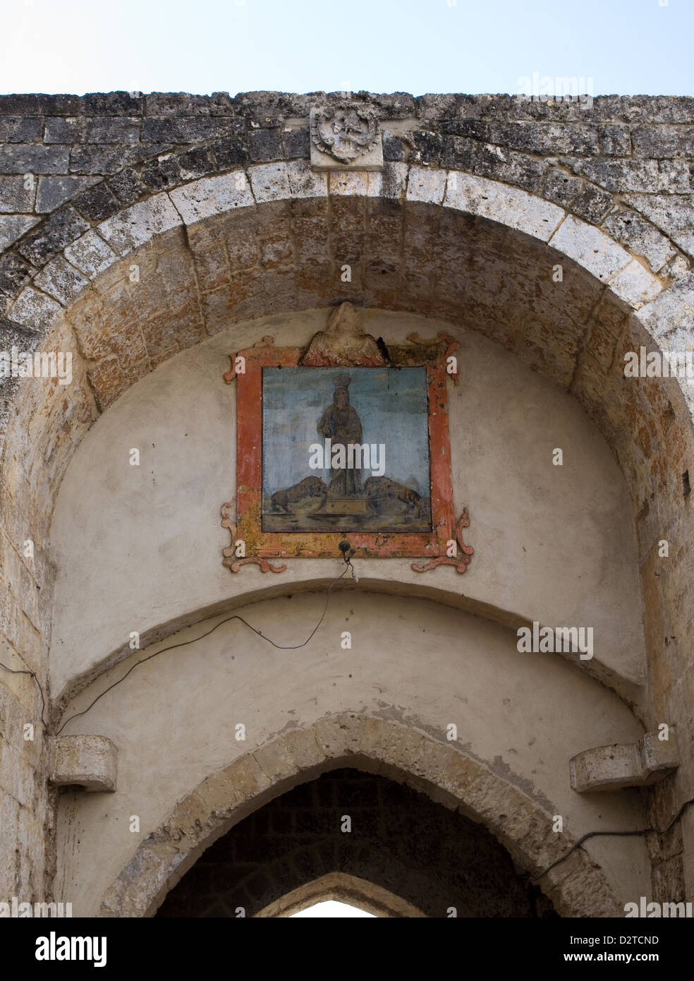 Scorrano LE, Porta Terra or Santa Domenica, detail Stock Photo - Alamy
