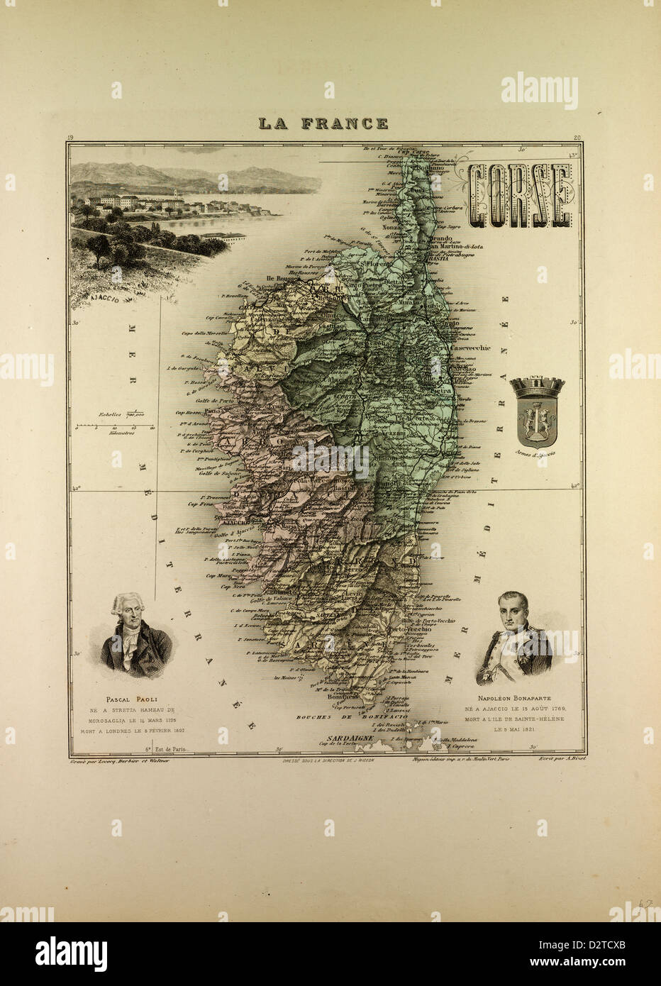 Corsica map hi-res stock photography and images - Alamy