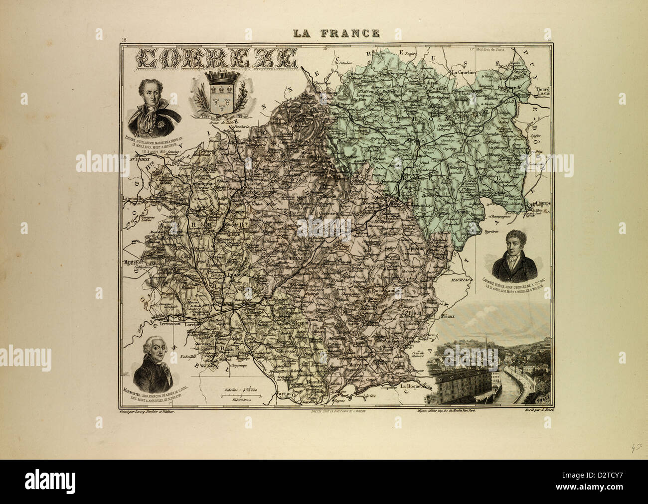 MAP OF CORREZE 1896 FRANCE Stock Photo - Alamy