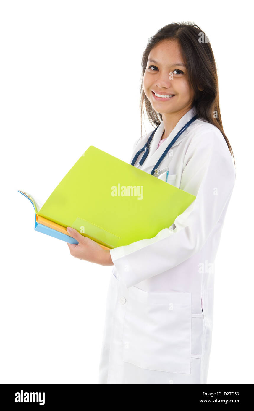 Portrait of a smiling female medical student with confident smile ...