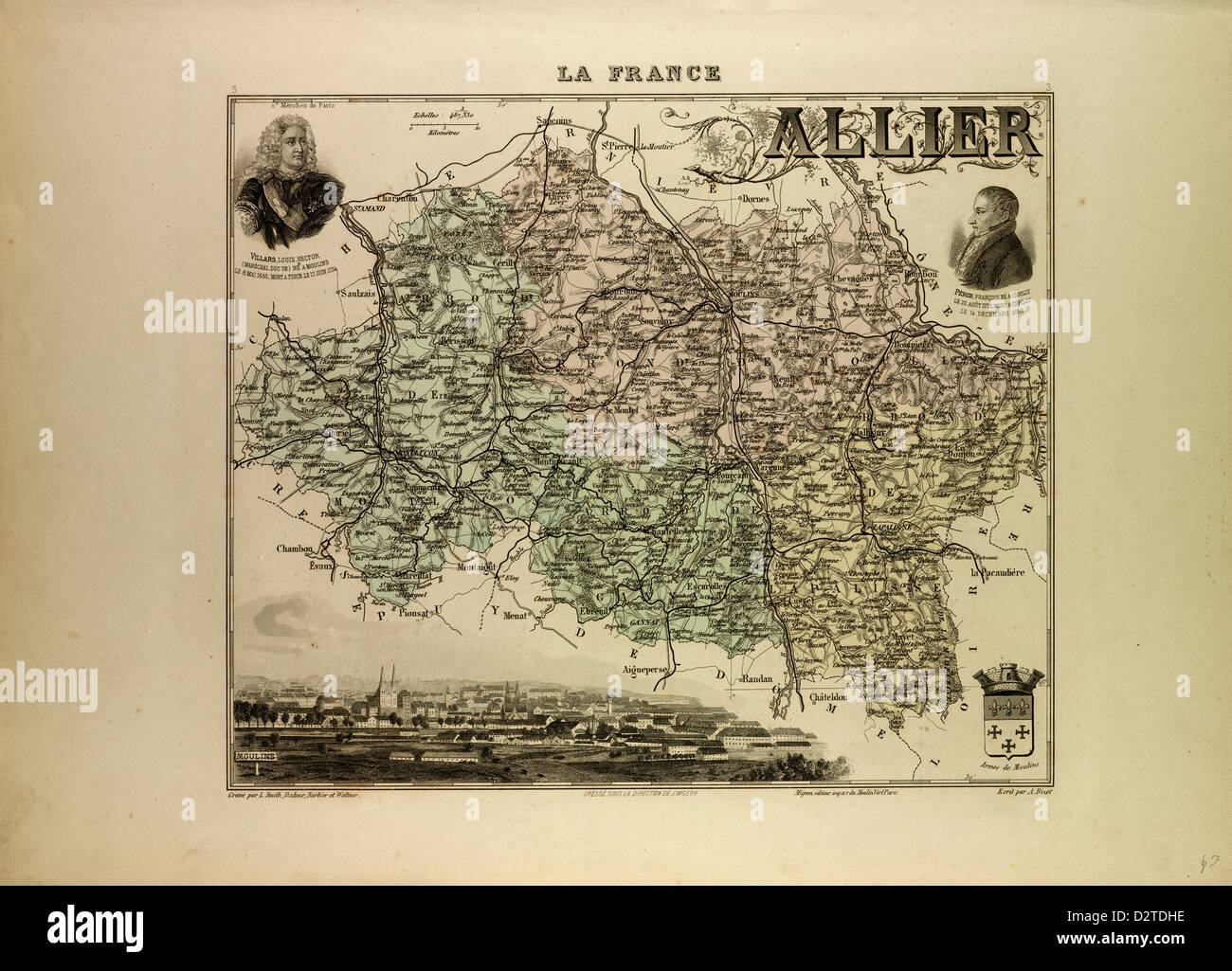 Map of allier hi-res stock photography and images - Alamy