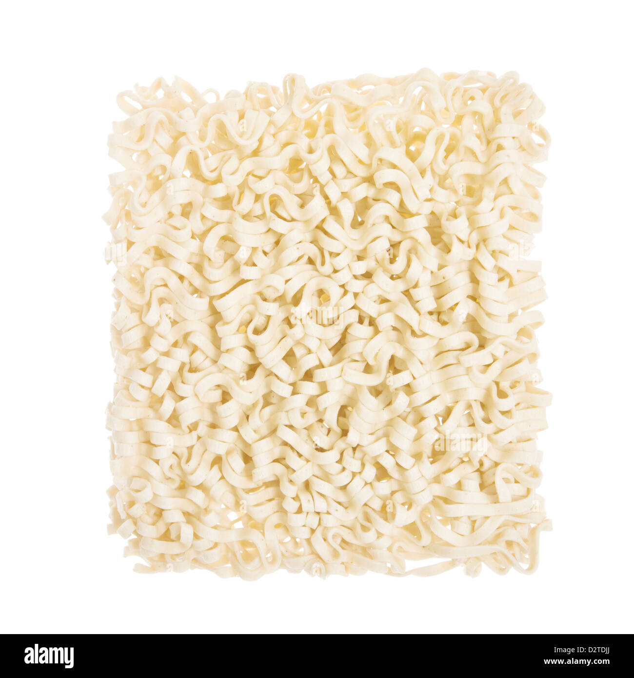 Asian ramen instant noodles block isolated on white background Stock ...