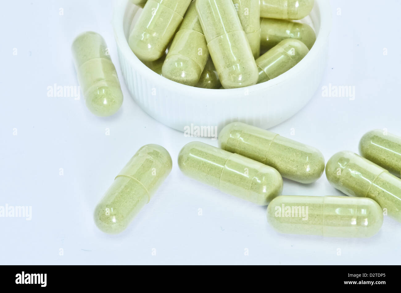 Herbal medicine capsules close up Stock Photo - Alamy