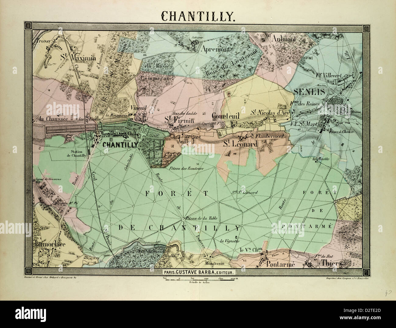 MAP OF CHANTILLY FRANCE Stock Photo - Alamy