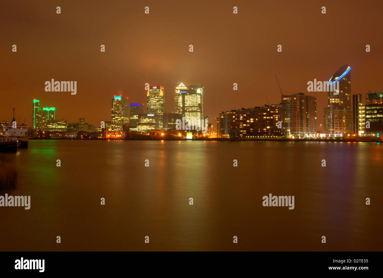 Docklands skyline from Greenwich in London, England Stock Photo - Alamy