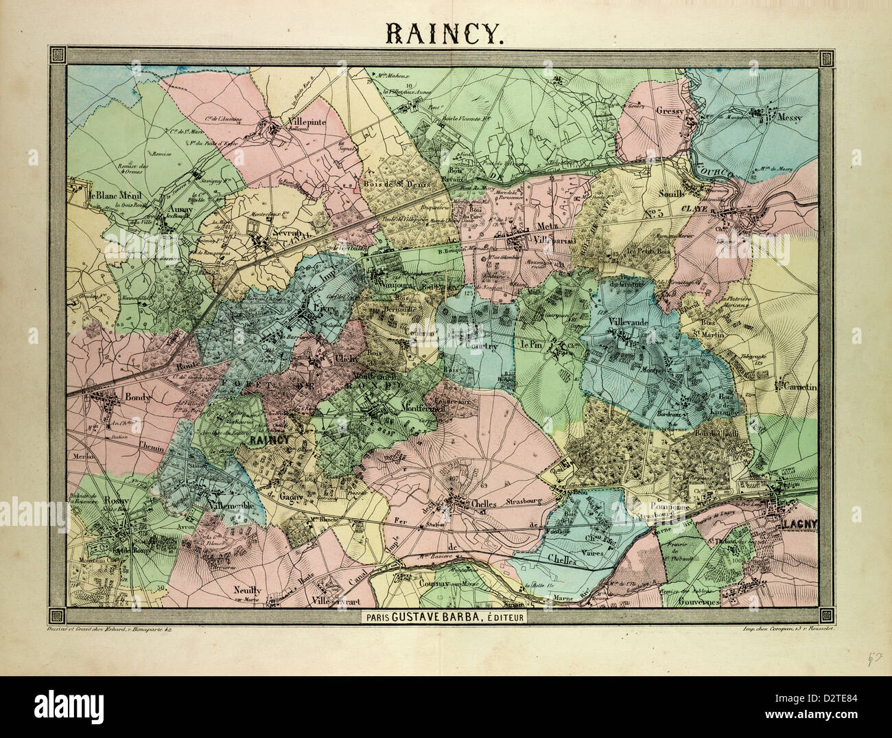 MAP OF RAINCY FRANCE Stock Photo - Alamy