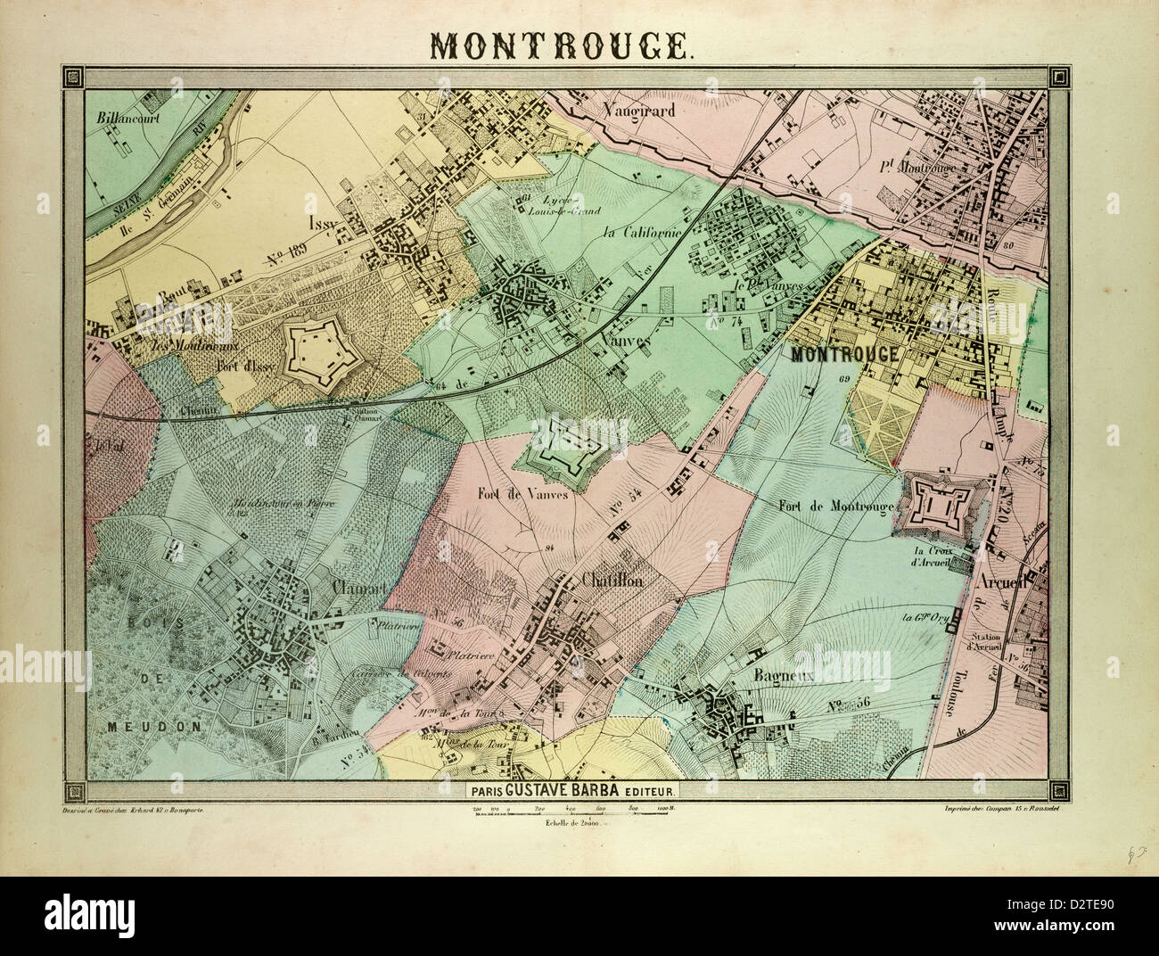 MAP OF MONTROUGE FRANCE Stock Photo - Alamy