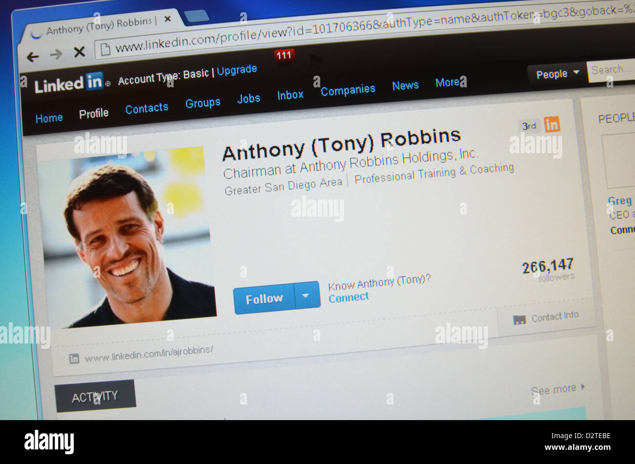 Linkedin.com blogs platform website screenshot Stock Photo - Alamy