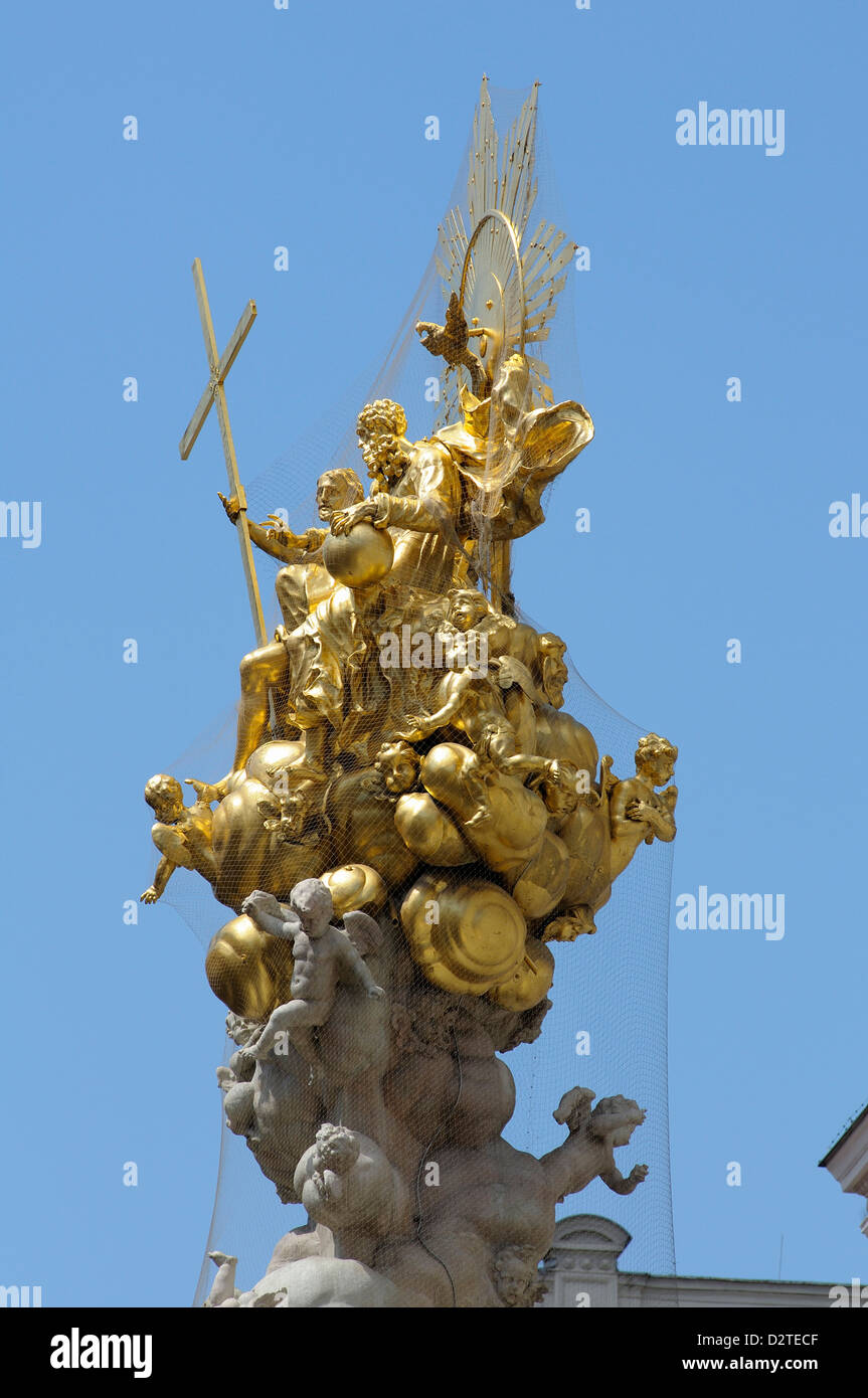 detail of the plague column with cross Stock Photo - Alamy