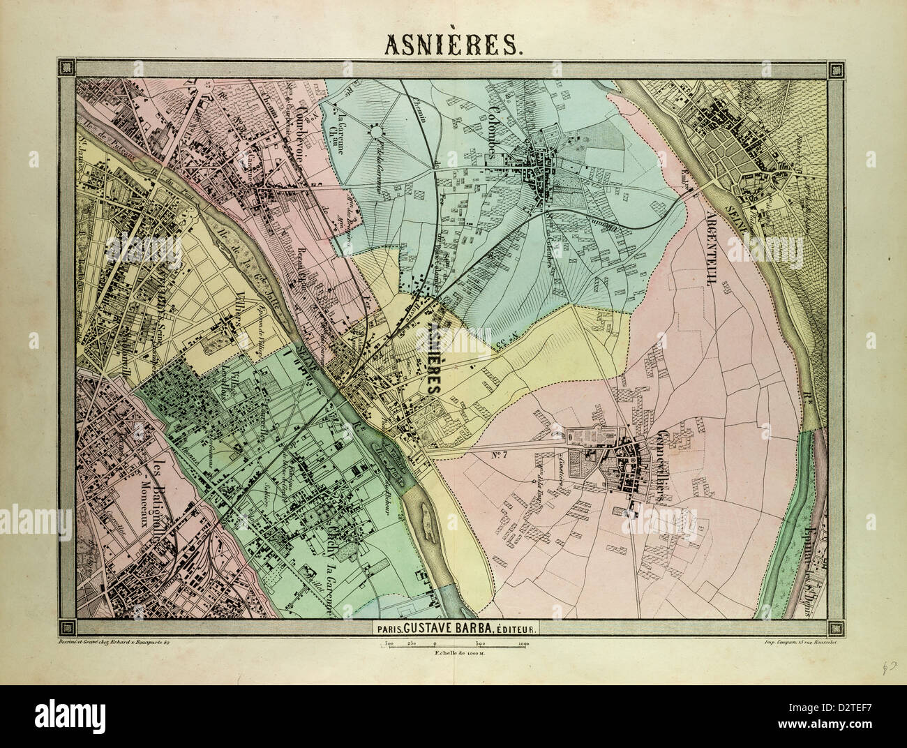 MAP OF ASNIèRES FRANCE Stock Photo - Alamy