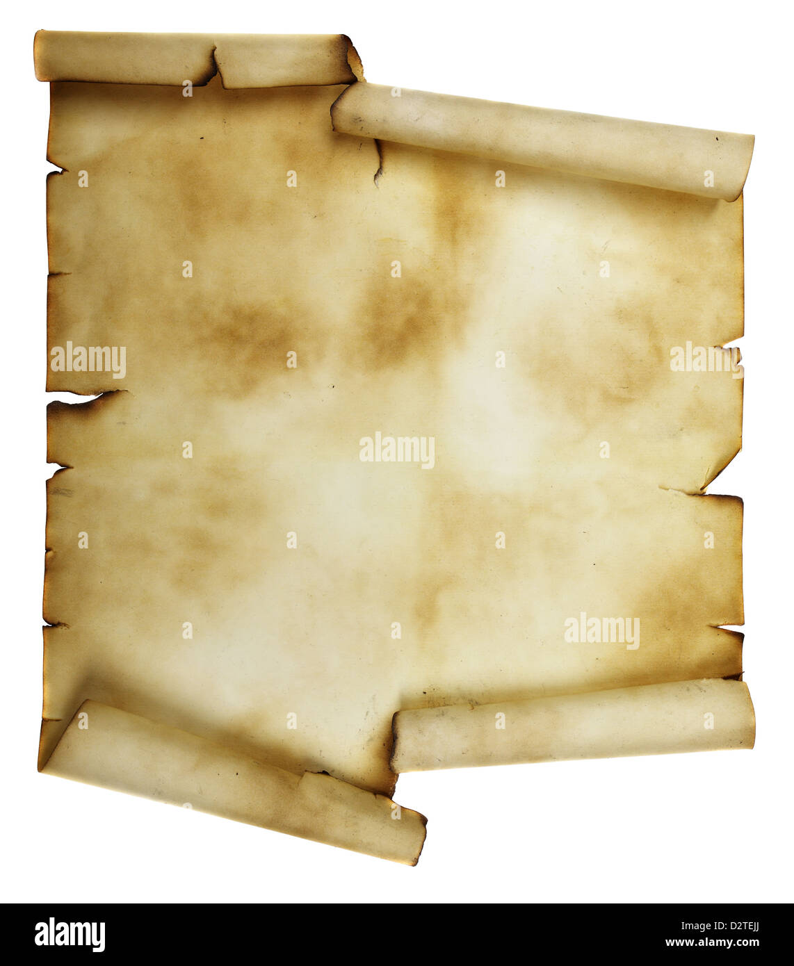 Ancient scroll isolated over a white background Stock Photo - Alamy
