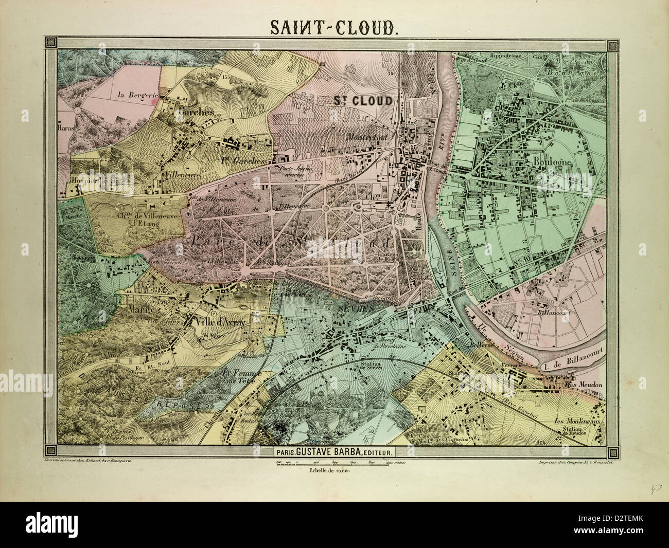 MAP OF SAINT-CLOUD FRANCE Stock Photo - Alamy