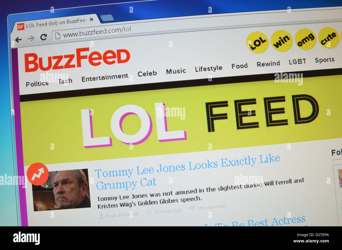 Buzzfeed.com website screenshot Stock Photo - Alamy