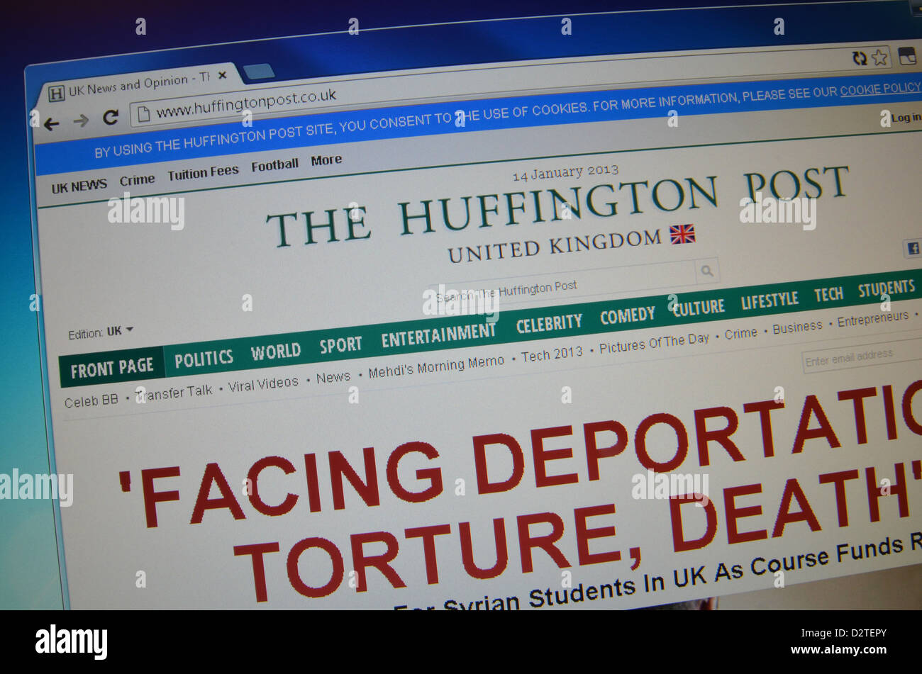 The Huffington Post UK website screenshot Stock Photo - Alamy