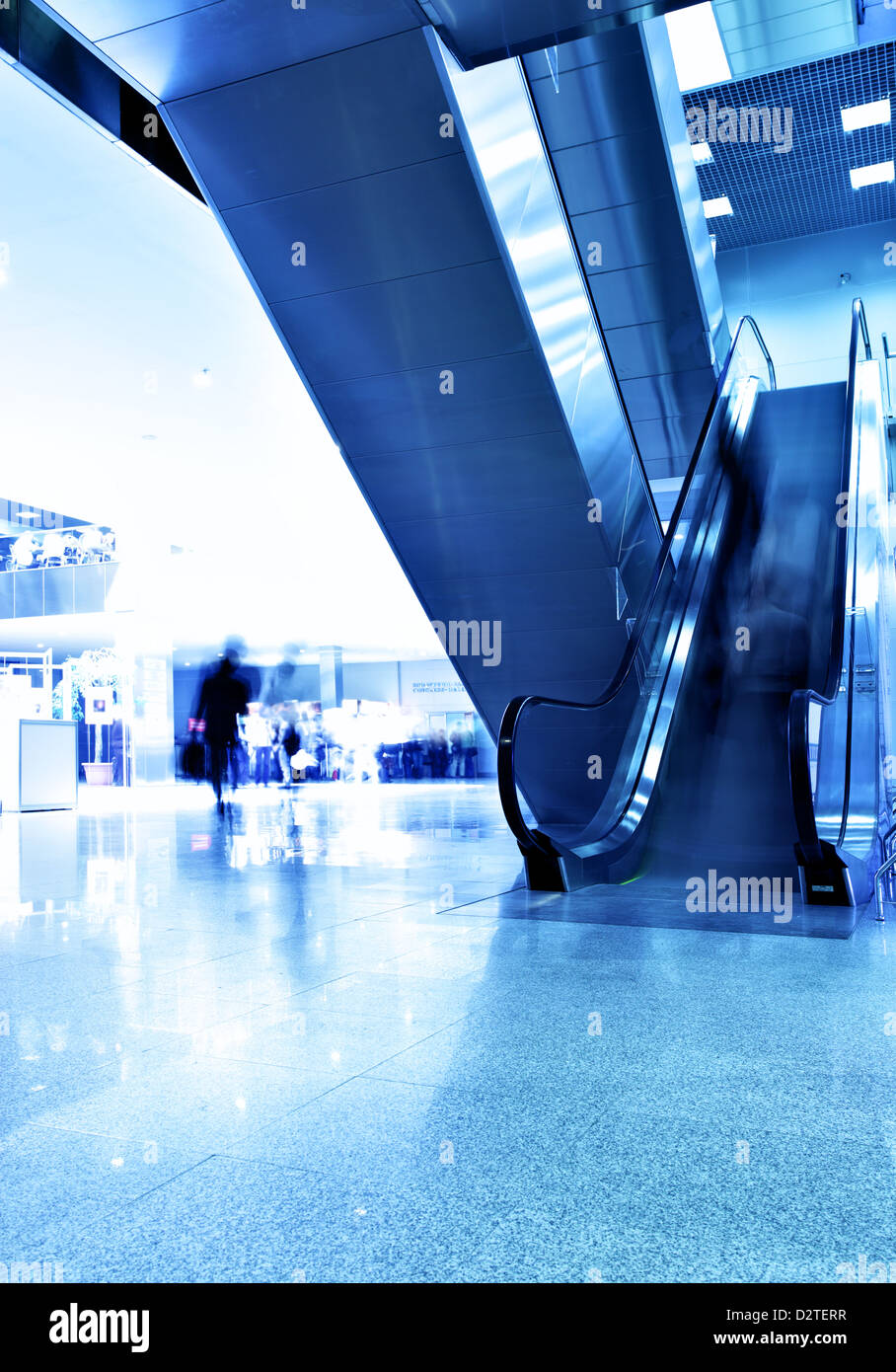 Hall of modern building and people in motion blur Stock Photo - Alamy