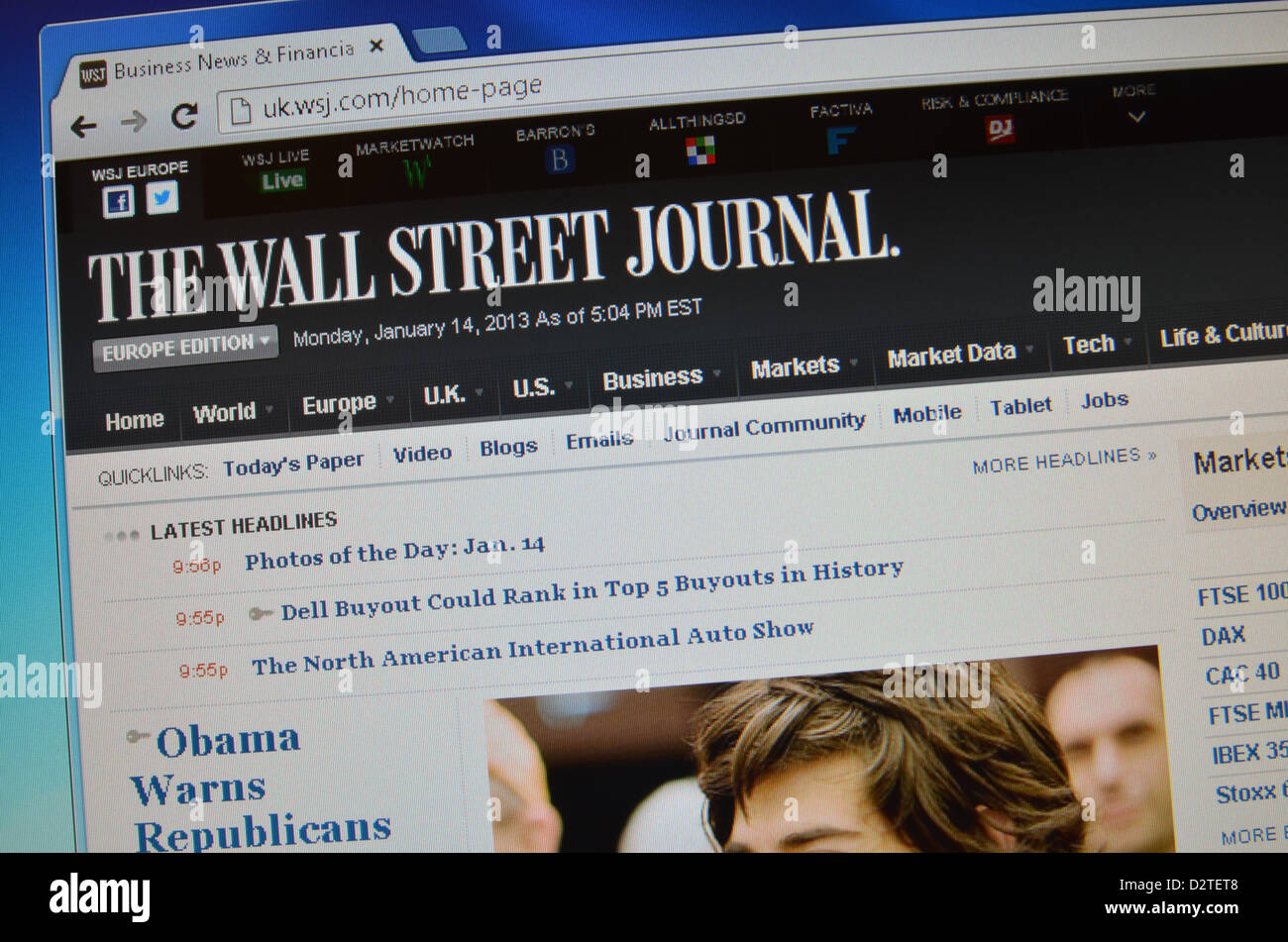 WSJ.com website screenshot Stock Photo - Alamy
