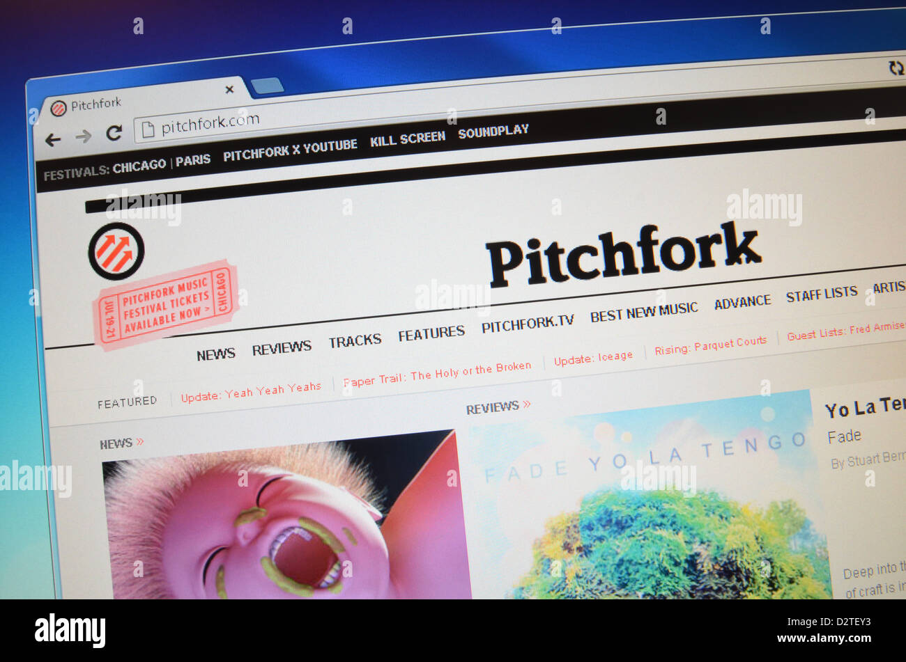 Pitchfork.com website screenshot Stock Photo - Alamy