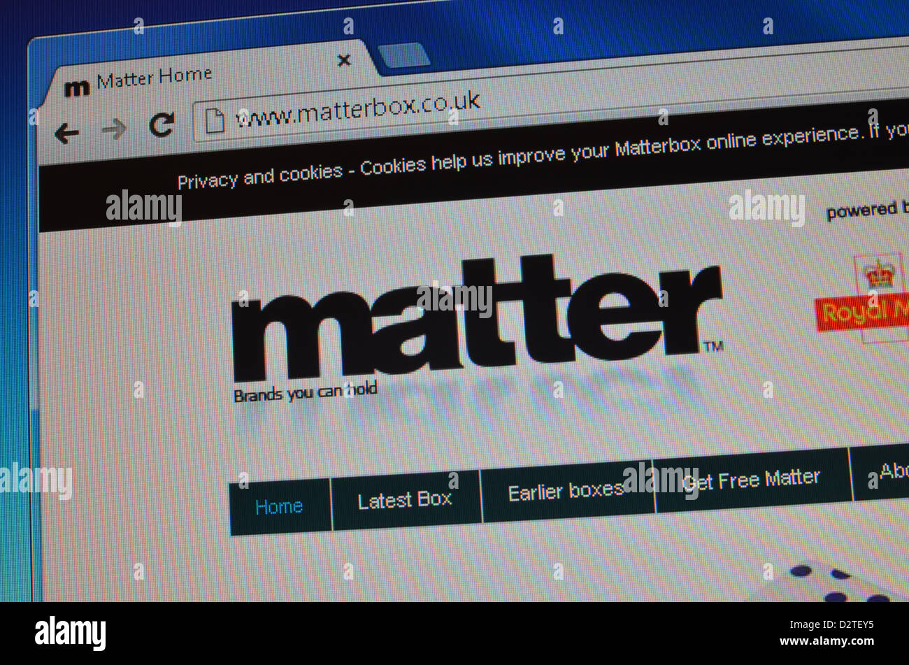 Matterbox.co.uk website screenshot Stock Photo - Alamy