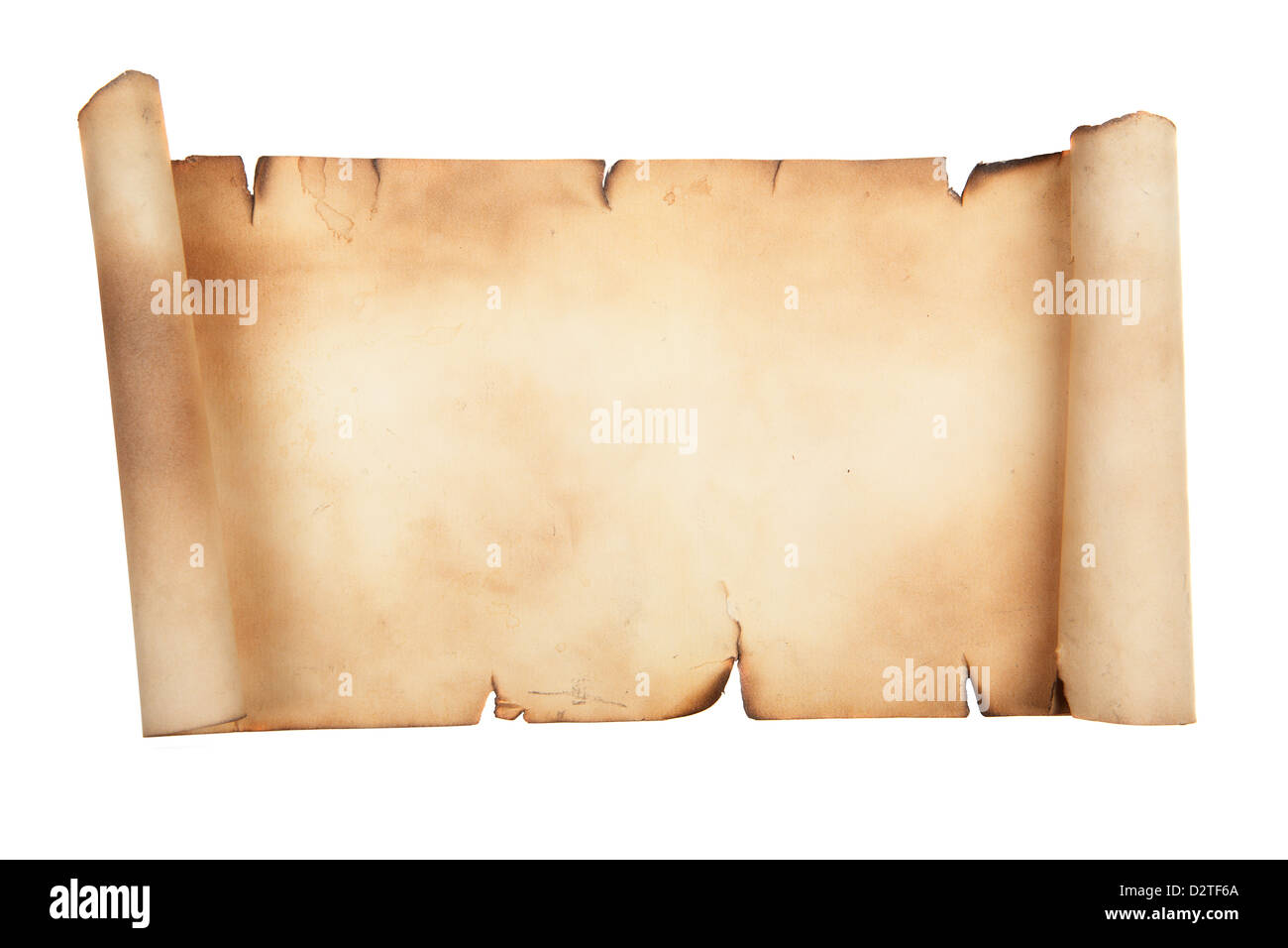 Ancient scroll isolated over a white background Stock Photo - Alamy