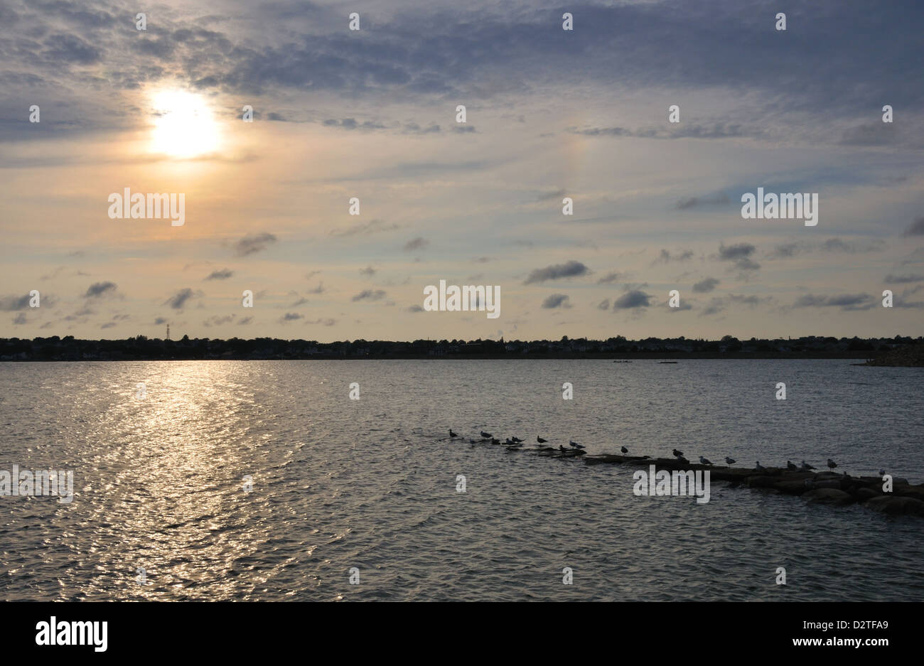 Wave breaker jetty in New Bedford, Massachusetts, USA Stock Photo - Alamy