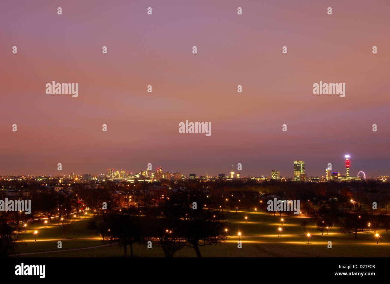 View over the city from Primrose Hill in London, England Stock Photo ...