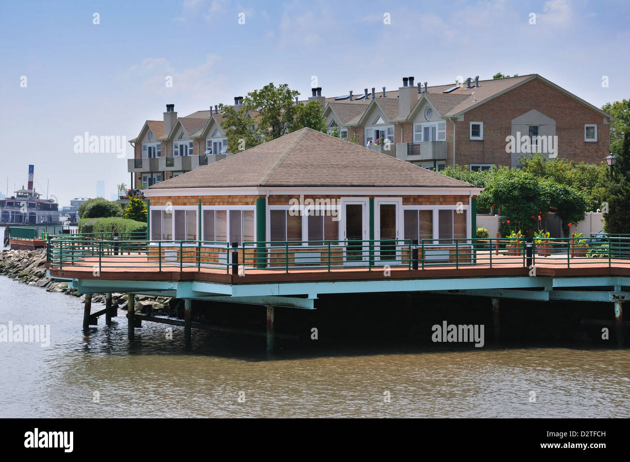 Apartment complex in Edgewater, New Jersey on Hudson River, across New ...