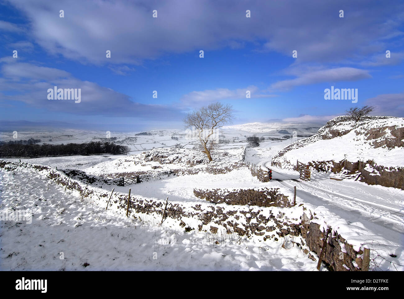yorkshire dales landscapes in snow Stock Photo - Alamy