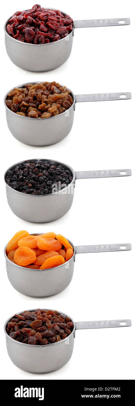 A variety of dried fruit - cranberries, sultanas, currants, apricots ...