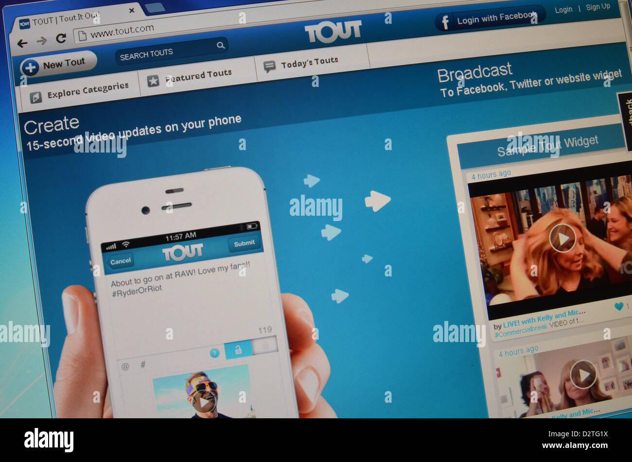 Tout.com website screenshot Stock Photo - Alamy