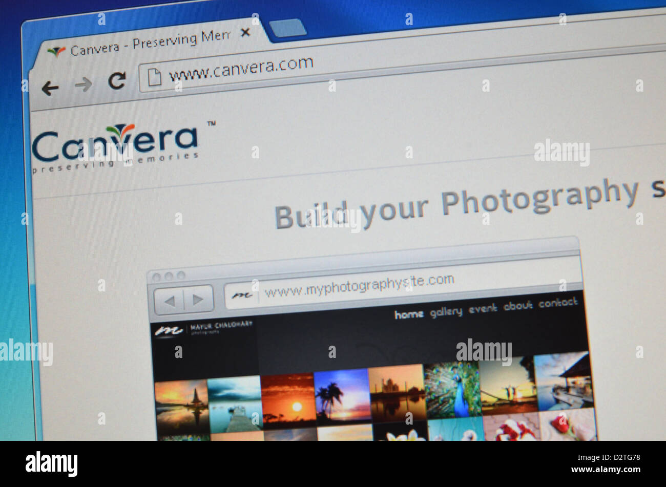 Canvera.com website screenshot Stock Photo - Alamy
