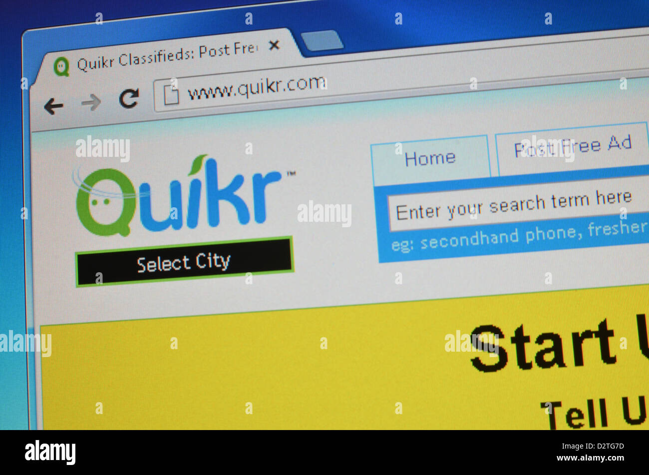 Quikr.com website screenshot Stock Photo - Alamy