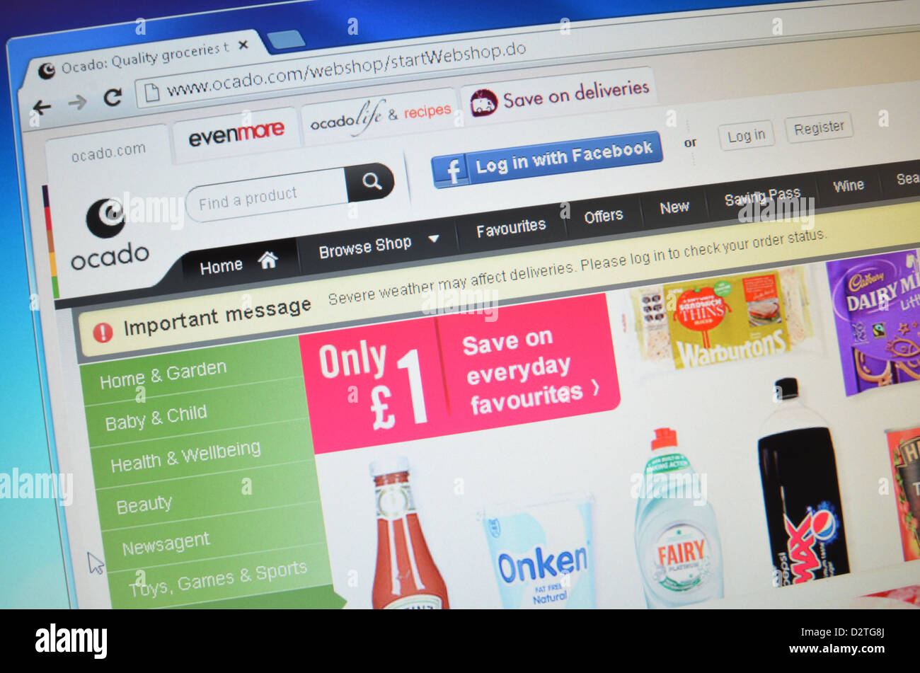 ocado.com website screenshot Stock Photo - Alamy