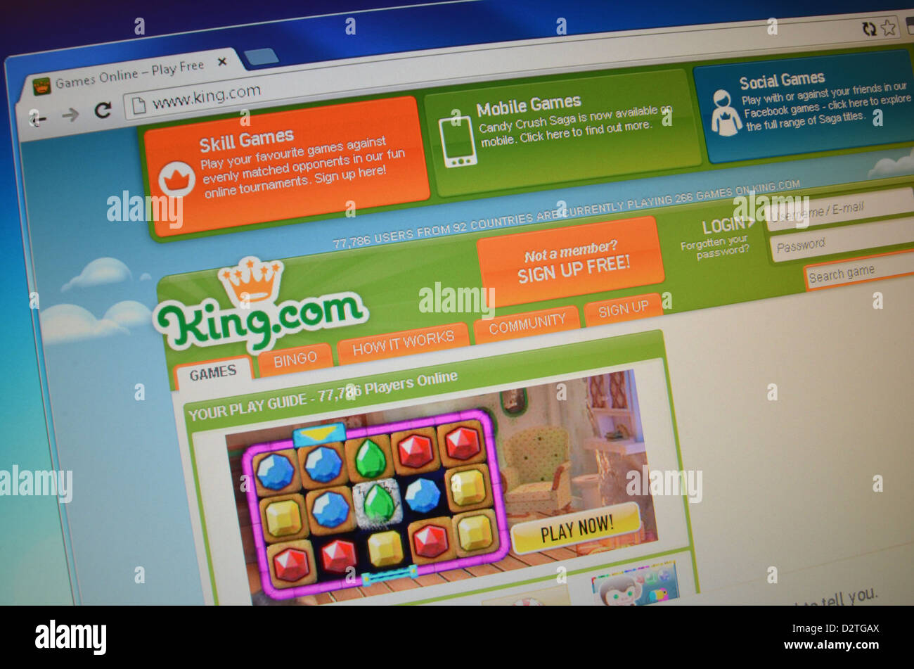 King.com website screenshot Stock Photo - Alamy