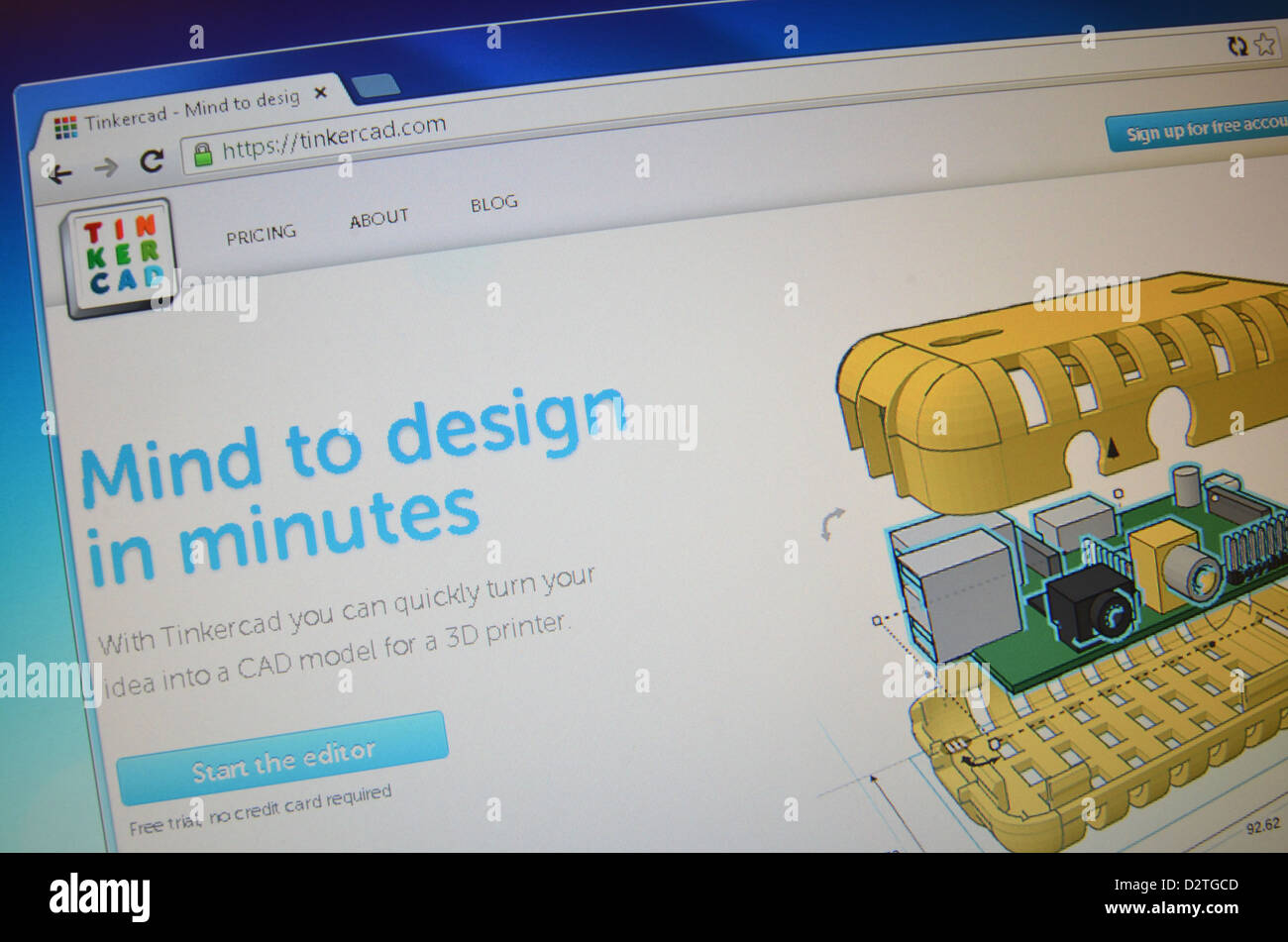 Tinkercad.com website screenshot Stock Photo - Alamy