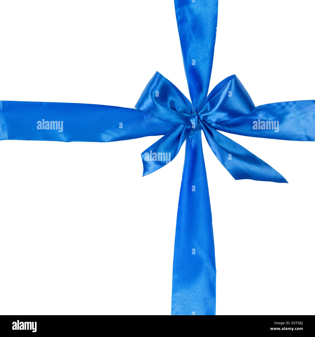 cross from blue ribbon with bow, isolated on white background Stock ...