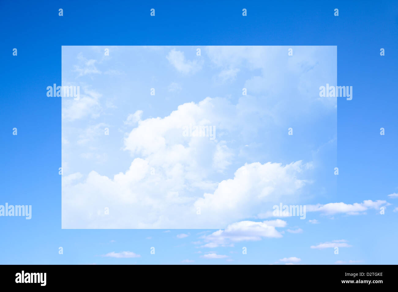Blue sky and clouds, with surreal frame Stock Photo - Alamy