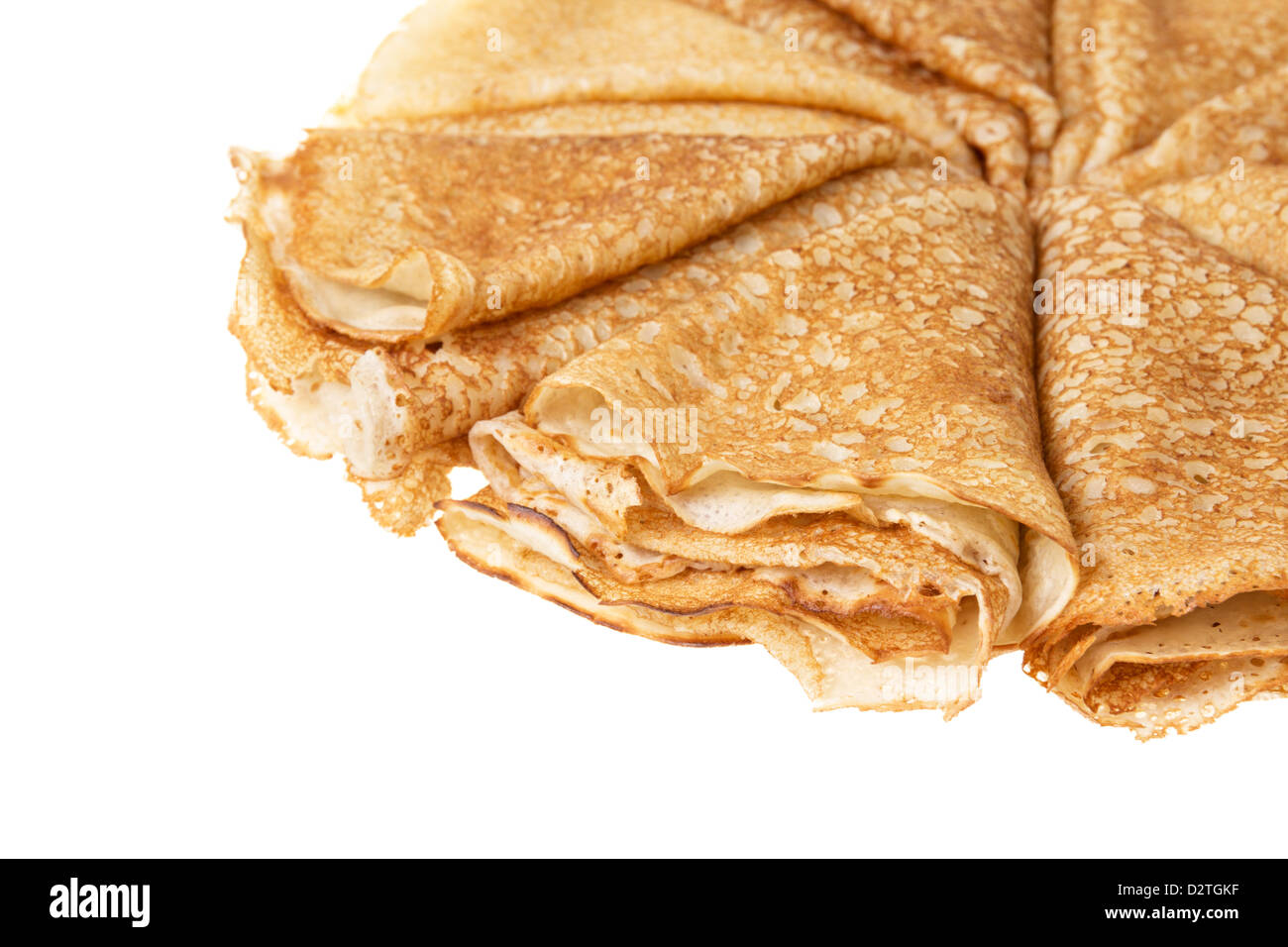 border from traditional russian crepes, isolated on white background ...