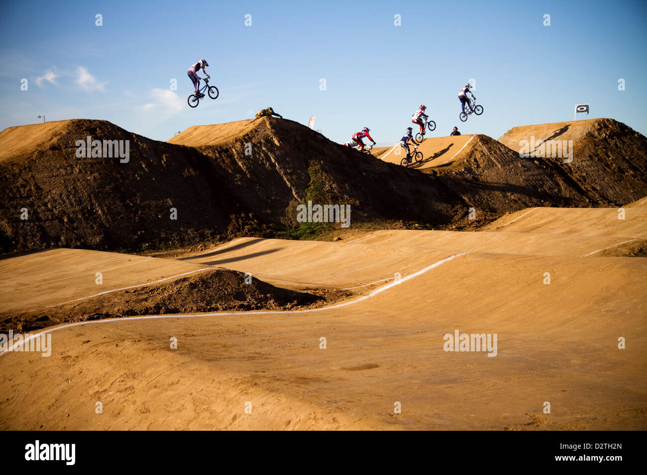 bmx track race at olypics park london Stock Photo - Alamy